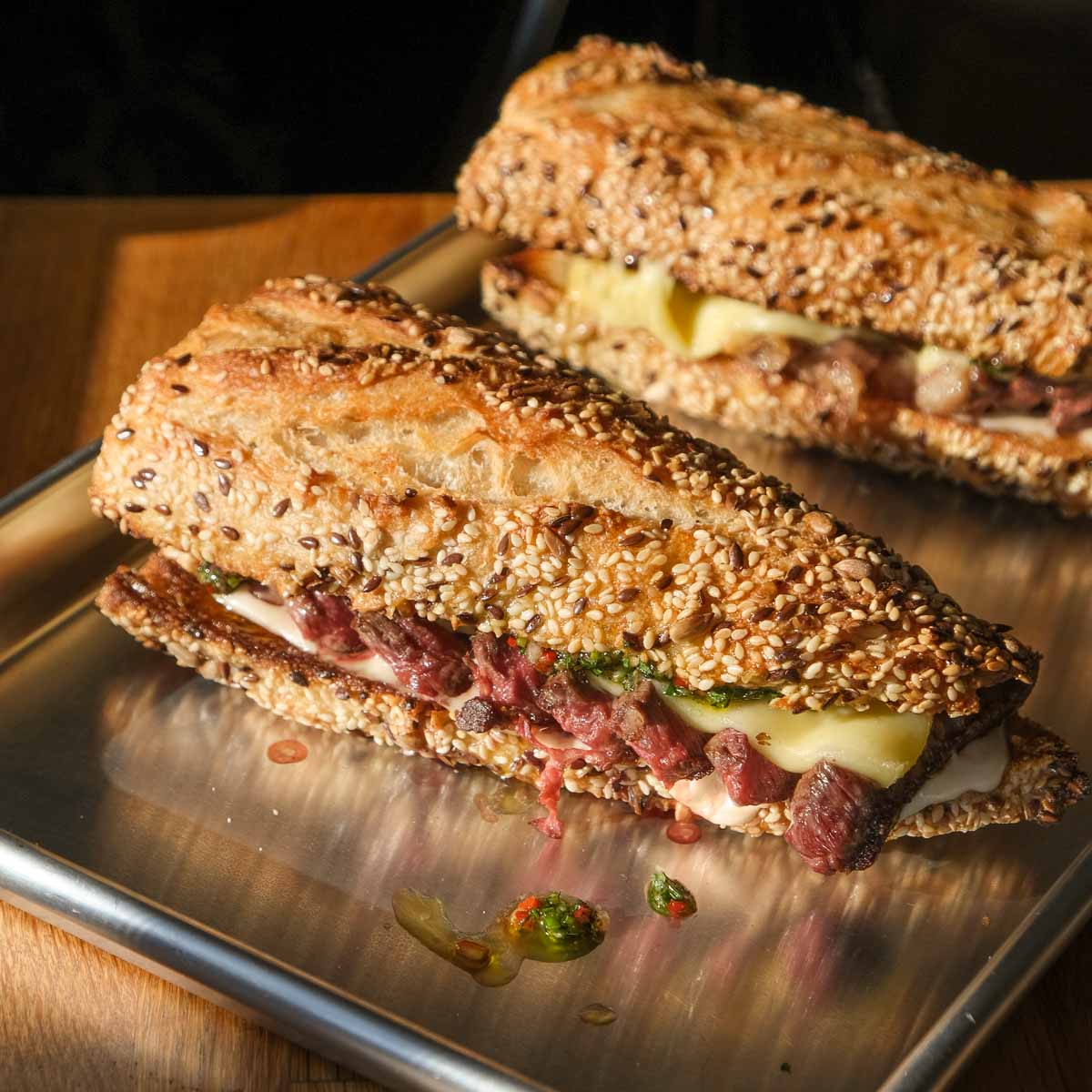 Steak and Chimmichuri Sandwich